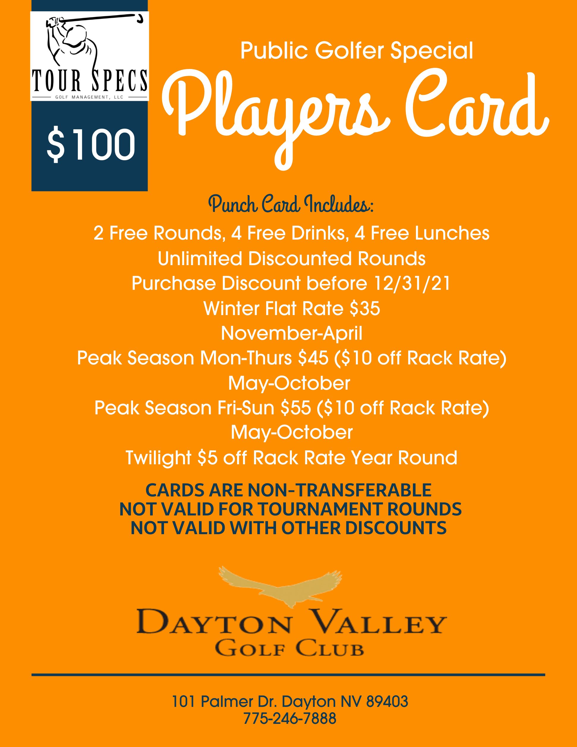 Player Card - Dayton Valley Country Club
